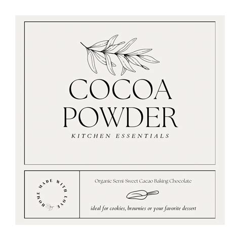 Free Downloadable Pantry Labels 4”x4” Cocoa Powder Label
