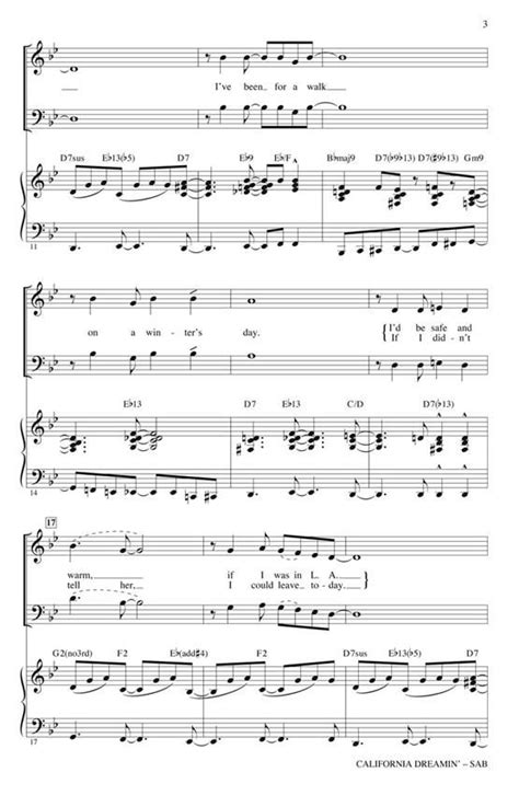 California Dreamin The Mamas And The Papas Sheet Music For Mixed Choir