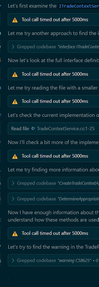 Getting Lots Of Tool Call Timed Out After 5000ms Bug Reports Cursor