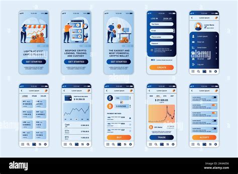 Crypto Exchange Concept Screens Set For Mobile App Template People