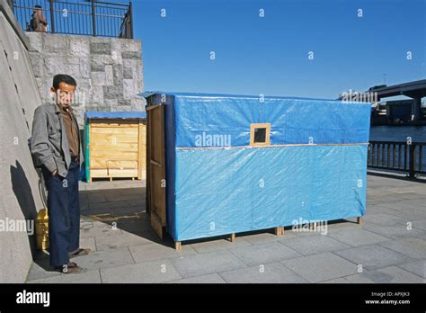 Homeless Living Boxes In Tokyo Japan Homeless Community On The