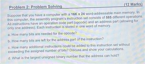 Solved Problem Problem Solving Marks Suppose That You Chegg