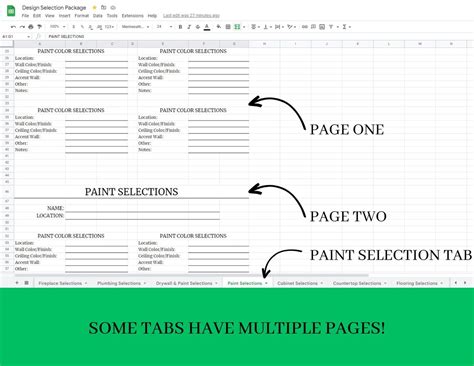 New Home Design Selection Sheets Google Sheets Customizable Template