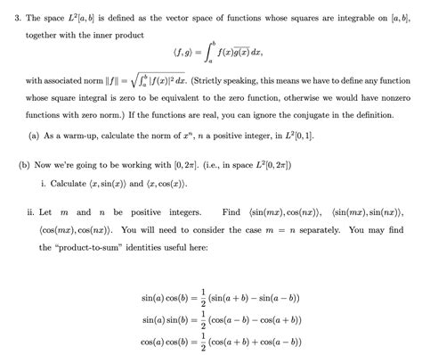 Solved The Space L2 Ab ﻿is Defined As The Vector Space Of