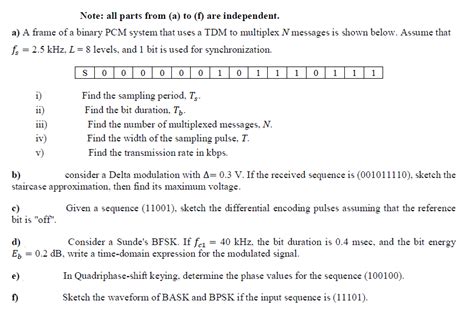 Solved Note All Parts From A To F Are Independent A A Chegg