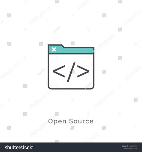 Open Source Code Icon Software Vector Stock Vector Royalty Free
