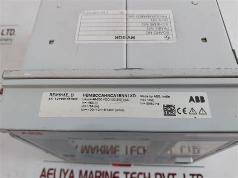 Abb Rem615 Motor Protection Relay Aeliya Marine