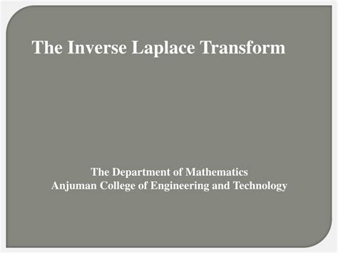 Ppt Laplace Transforms In Mathematics Powerpoint Presentation Free