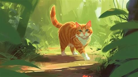 Premium Ai Image A Ginger Tomcat Marking His Territory With A Spray