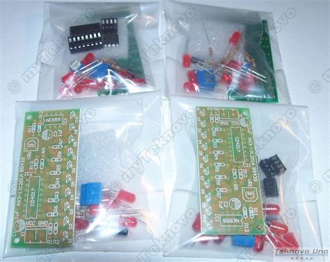 8x Led Light Scroller Chaser Follower Sequencer Diy Kit Ne555 Cd4017