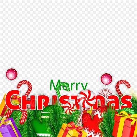 عيد ميلاد سعيد تأثير النص الإبداعي مع عناصر Png عيد الميلاد مرح