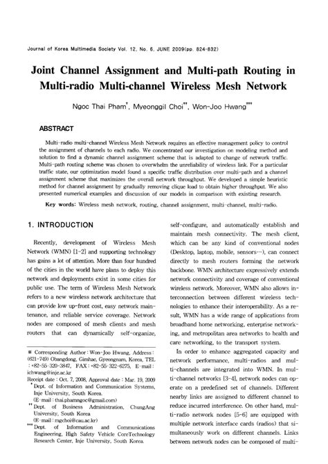 PDF Joint Disjoint Path Routing And Channel Assignment In Multi Radio