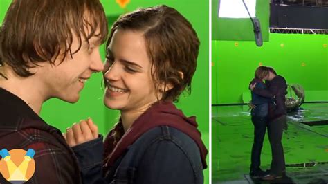 Hermione And Ron Kissing Behind The Scenes Youtube
