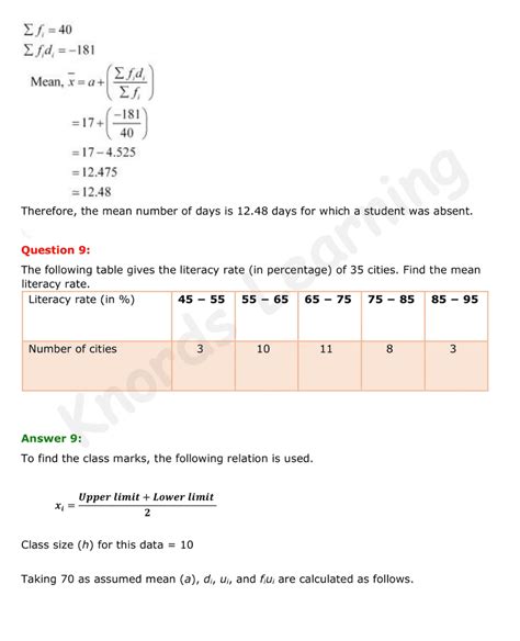 Ch Statistics NCERT Solutions Knords Learning