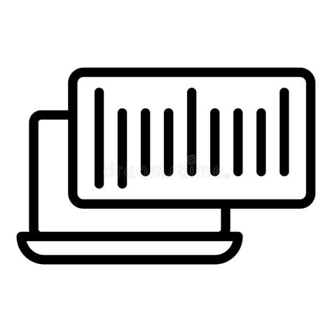 computer barcode icon outline vector code scanner stock vector