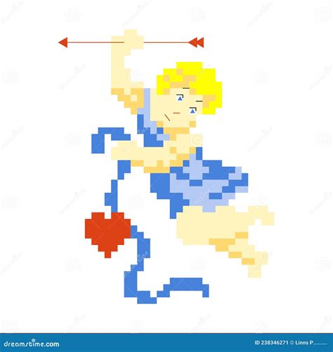 Pixel Art Cupid Vector Illustration 111957498