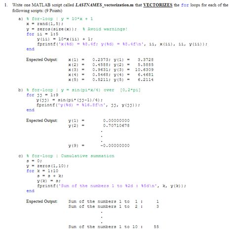Solved 1 Write One Matlab Script Called
