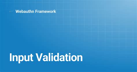 Input Validation Webauthn Framework
