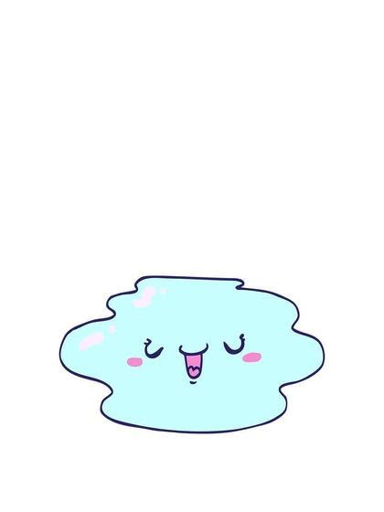 Stretching Up Animation Of Cartoon Puddle With Face 74846278 Stock