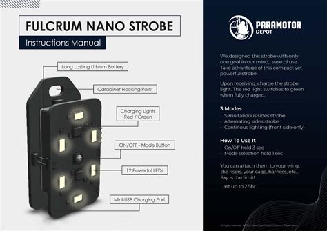 Nano Strobe Light Fulcrum Paramotors