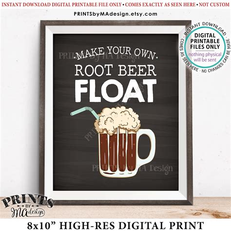 Root Beer Sign Make Your Own Rootbeer Float Ice Cream Float Sign Ice