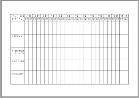 월별 손익 계산서 양식 다운로드