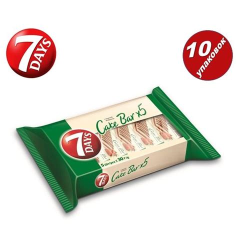 Пирожное бисквитное 7days Cake Bar с начинкой клубника и с кремом со
