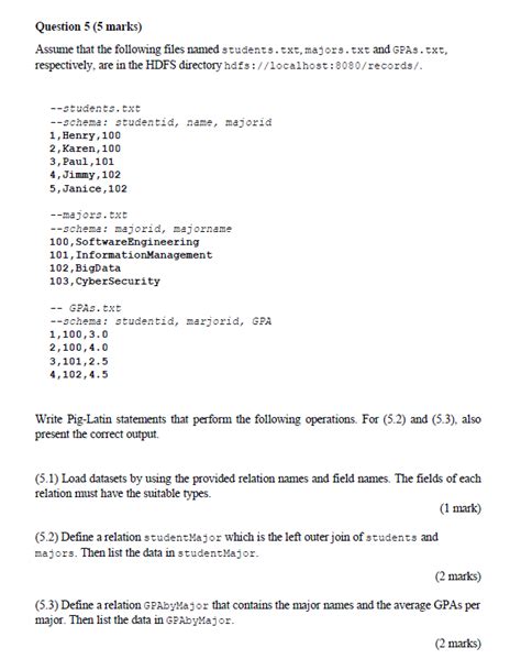 Solved Question 5 5 Marks Assume That The Following F