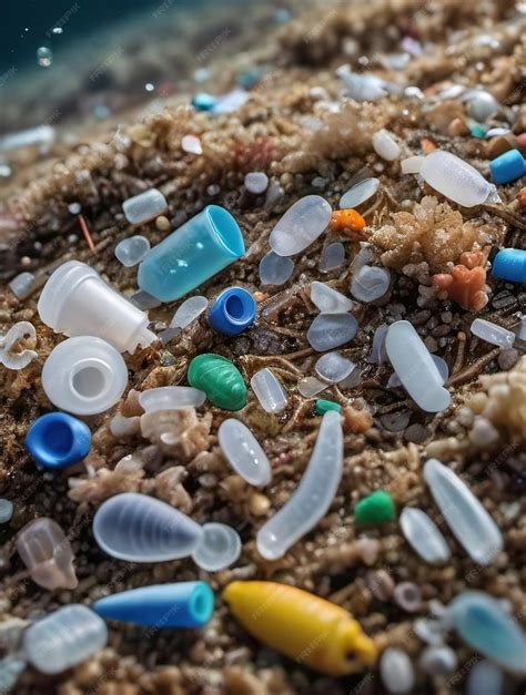 Premium Photo Microplastic Pollution On The Seabed With Microplastics And Other Debris