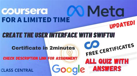 Create The User Interface With Swiftuiweek1 4 All Quiz Answerscoursera Mr Quiztime