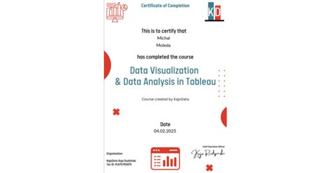 Data Analysis And Visualization In Tableau Course Certificate Michael Moleda