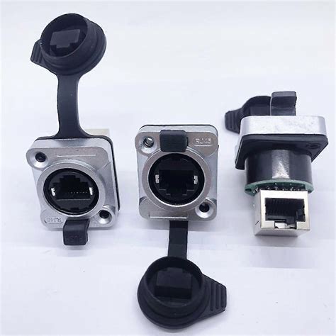 10pcs Ethernet Rj45 Chassis Socket Ne8fdp Ethernet Pass Through Connector Ip65 Waterproof A