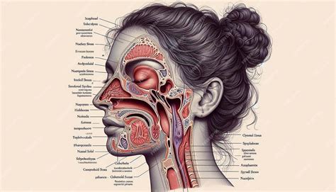 Anatomy Of A Female Human Face With Major Muscles Premium Ai
