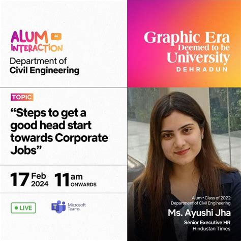 Ayushi Jha On Linkedin Graphic Era Alumni Association