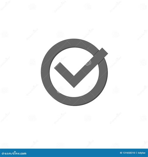 Vector Check Checkmark Flat Icon Round Simple Stock Photo Illustration Of Color Sign