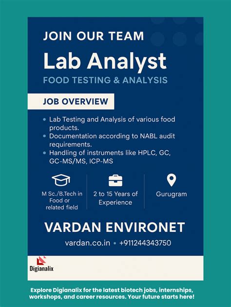 Exciting Career Opportunity Join Vardan Environet As A Lab Analyst