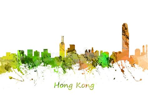 在水彩的香港v2地平线 库存例证 插画 包括有 抽象 五颜六色 飞溅 地标 水彩 背包 地平线 81071711