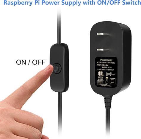 Miuzei Raspberry Pi Power Supply With Switch 5v 3a India Ubuy