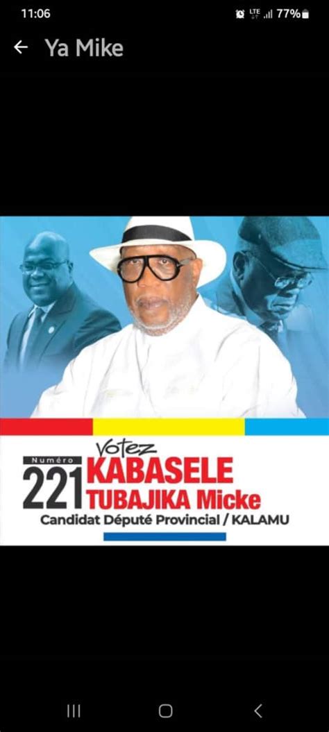 Provinciales Kalamu Micke Kabasele A Raflé Un Siège Et Remercie Sa Base De Bana Kin