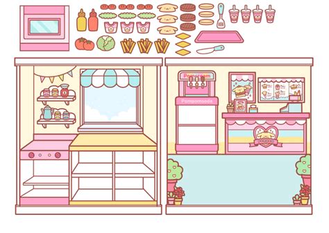 Sub 🎂시나모롤 케이크 하우스에서 케이크 가게 놀이🎂 🍰무료 도안공유🍰 종이 미니어쳐 요리 쉬운 만들기 페이퍼 크래프트