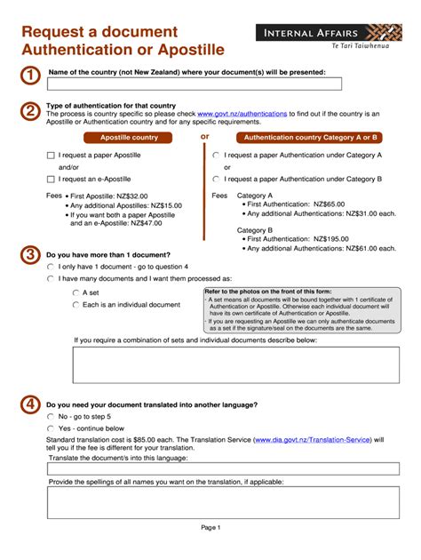 Fillable Online Request A Document Authentication Or Apostille Govt