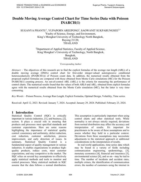 Pdf Double Moving Average Control Chart For Time Series Data With