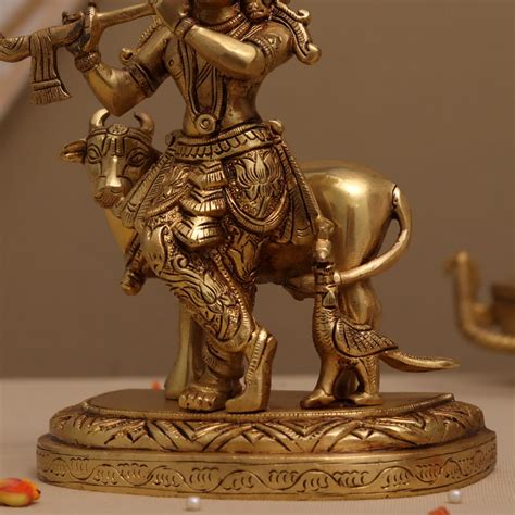 Buy This Brass Krishna Idol Height 8 Inch Devsabha