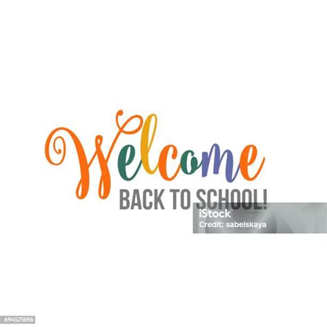 다시 학교 브러쉬 레터링 포스터 배너 엽서 디자인에 오신것을 환영 합니다 9월에 대한 스톡 벡터 아트 및 기타 이미지 9월 Welcome Back Phrase