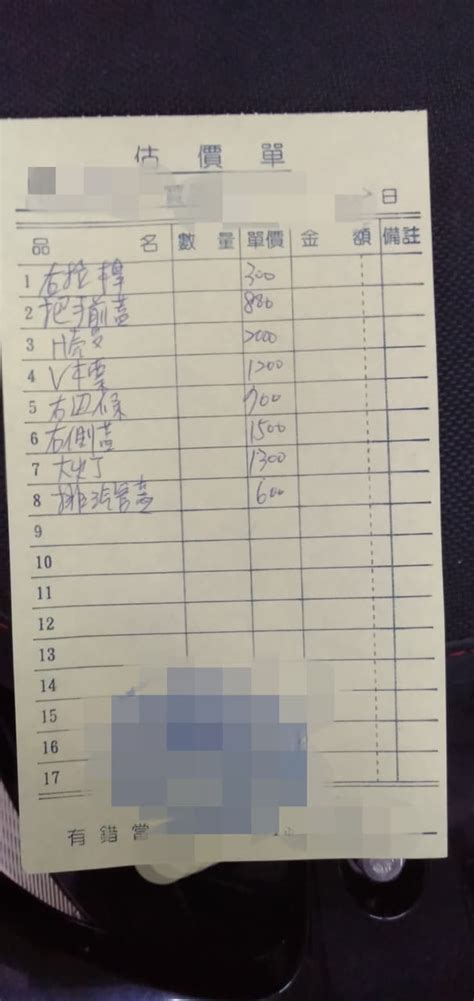 事故詢問 機車估價單 機車板 Dcard