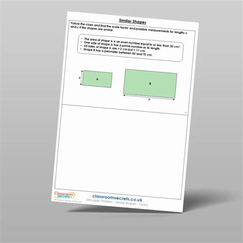 Year 6 Similar Shapes Discussion Problem Resource Classroom Secrets