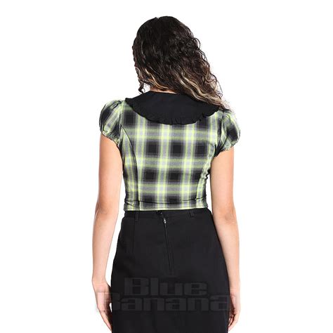 Hell Bunny Tammy Blouse Alternative Check Blouse