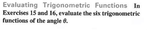 Solved B Evaluating Trigonometric Functions In Exercises Chegg