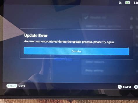 Update Error On New Deck Rsteamdeck