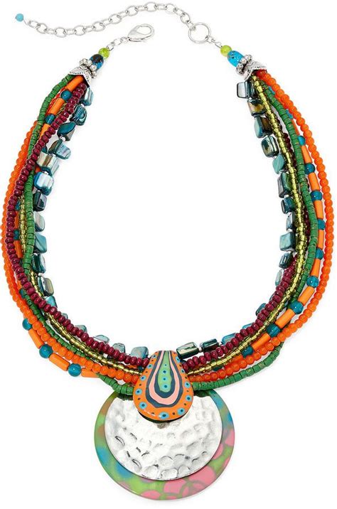 Aris By Treska Multi Strand Pendant Necklace Pendant Beautiful Jewelry Multi Coloured Necklaces
